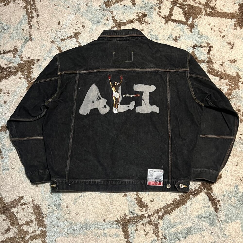 Vintage Platinum Fubu Muhammad Ali Black Denim Jacket… - Gem